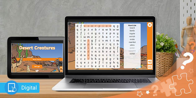 Interactive Desert Creatures Word Search | Twinkl Go!