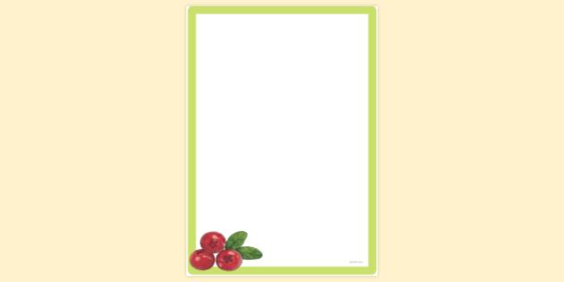 Illustrated Cranberries Page Border | Twinkl Resources