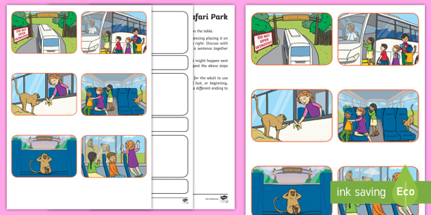 Going to the Safari Park - Story Sequence Pictures