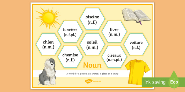 Nouns Display Poster French
