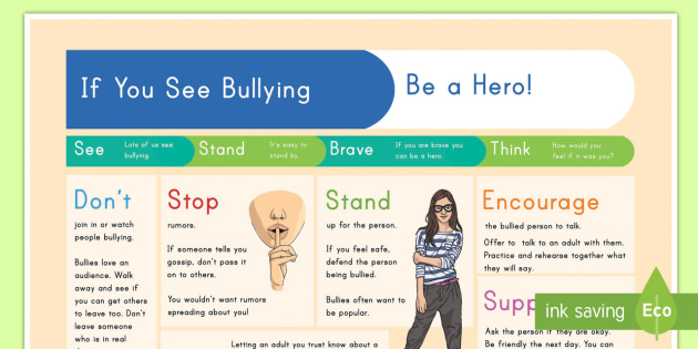 If You See Bullying Display Poster - protective behaviours, bullying ...
