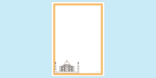FREE! - Taj Mahal Page Border | Page Border (teacher made)