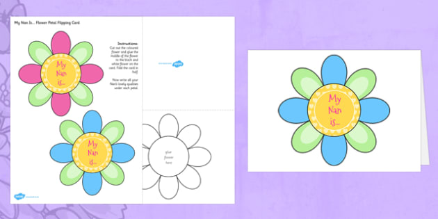 Mother's Day Flap Flower Card Nan - mother's day, flap, card