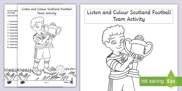 Listen and Colour Scotland Football Team (teacher made)