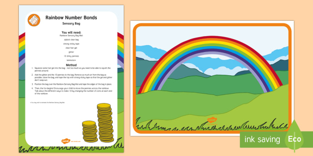 Rainbow Number Bonds to 10 Maths Activity Sensory Bag