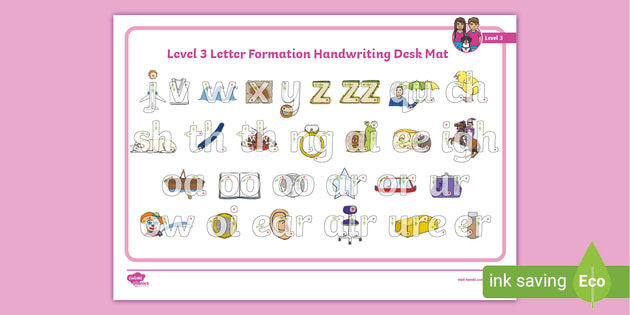 Level 3 Letter Formation Desk Mat - Twinkl Phonics Resources