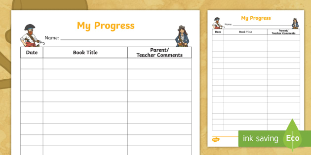 Pirate Themed Reading Teacher Parents Comments Sheet