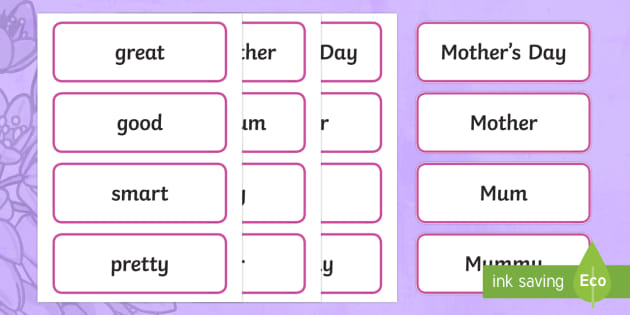 Mother's Day Flash Cards | Mother's Day | NZ Years 0 to 3