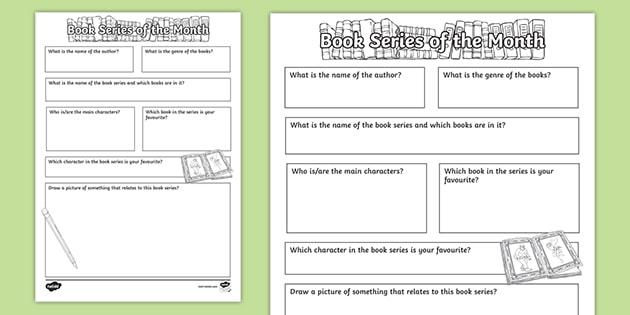 Book Series of the Month Worksheet