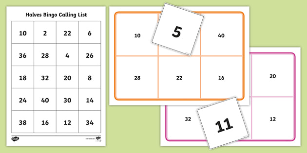 Halves Lotto (teacher made)