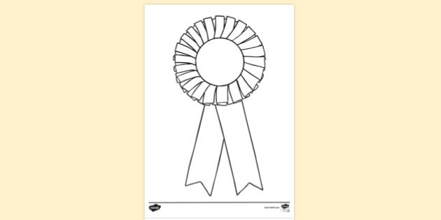 FREE! - Green Rosette Blank Colouring Sheet | Colouring Sheets