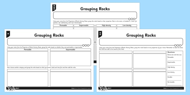 Grouping Rocks Worksheet / Worksheet (teacher made)