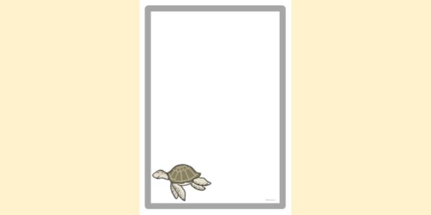 FREE! - Simple Blank Turtle New Border | Page Borders | Twinkl
