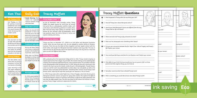 Aboriginal and Torres Strait Islander Artists Reading Comprehension ...