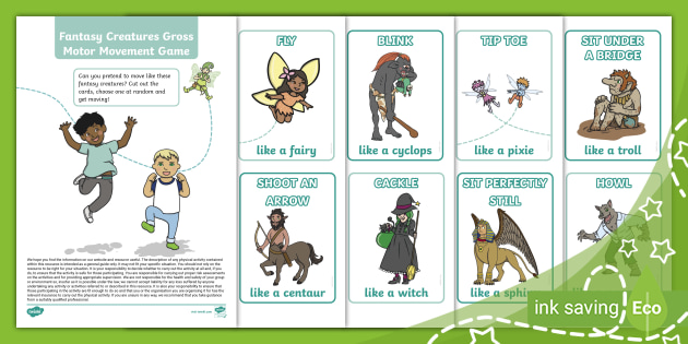 Fantasy Creatures Gross Motor Movement Game