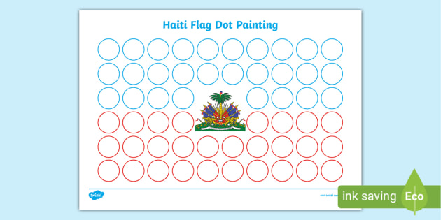 Haiti Flag Dot Painting Worksheet