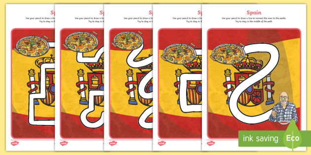 Spanish Themed Pencil Control Worksheet / Worksheets