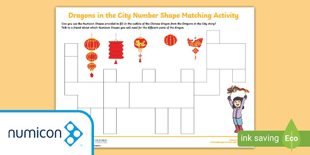 Dragons in the City Chinese New Year Number Shape Activity