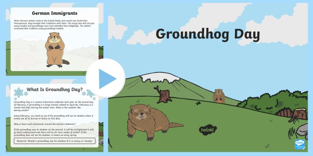 Groundhog Day Read Aloud PowerPoint - Groundhog Day, winter