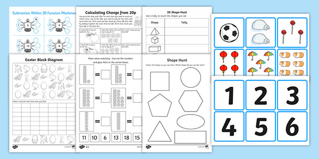 First Level P2 Numeracy Home Learning Pack 2 (teacher made)