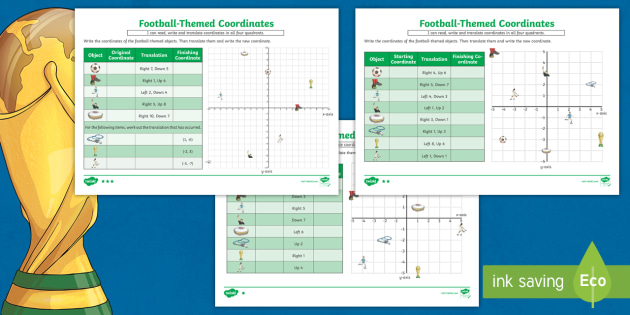 5-6 Football Themed Coordinates Differentiated Worksheets