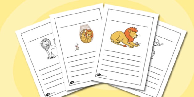 The Lion and the Mouse Writing Frames (teacher made)