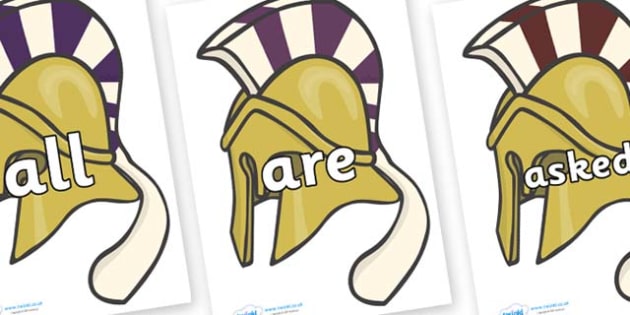 Tricky Words on Helmets (teacher made)