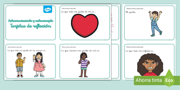 Tarjetas de reflexion: Autoconocimiento y Autoconcepto