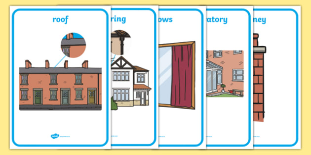 FREE! - Parts Of A House Display Posters (teacher made)