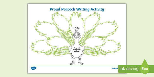 Proud Peacock Writing Activity (teacher made)