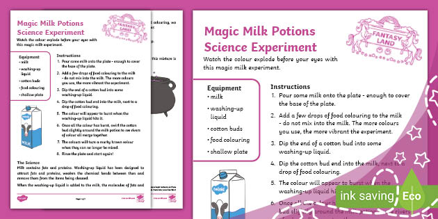 Magic Milk Potions Science Experiment (teacher made)
