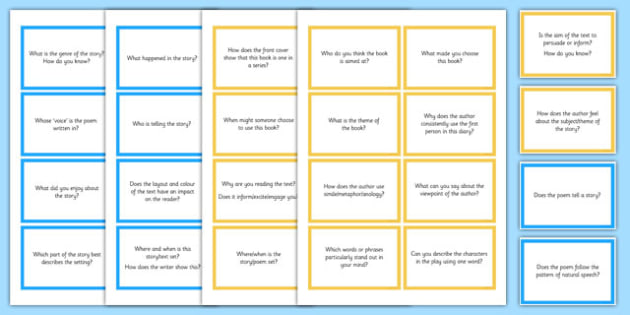 Guided Reading Question Cards (teacher made)
