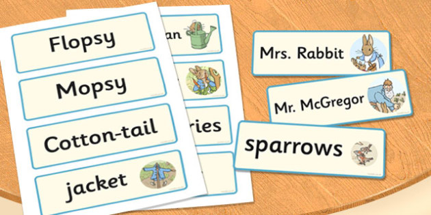 The Tale of Peter Rabbit Word Cards - word cards, peter rabbit