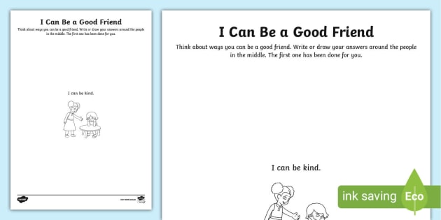 F-2 I Can Be a Good Friend Worksheet / Worksheet
