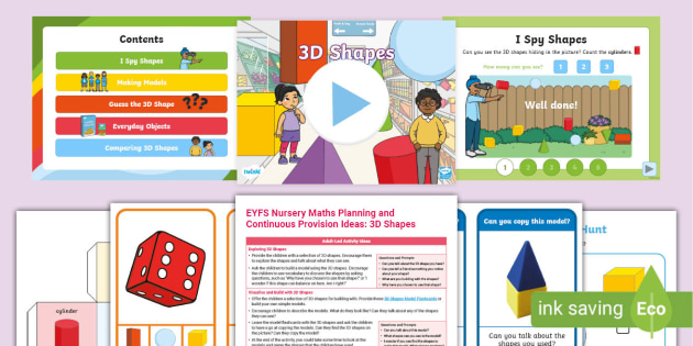 EYFS Nursery Maths Planning and Resource Pack: 3D Shapes