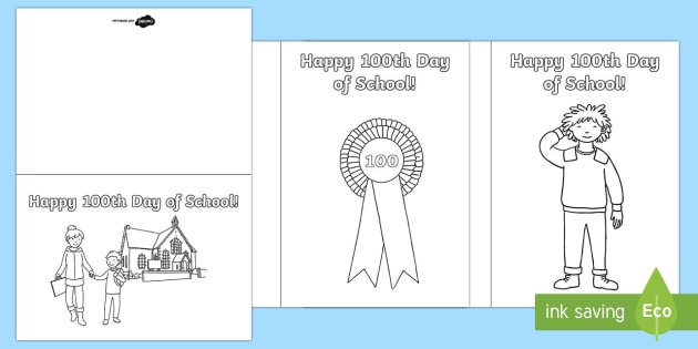 Happy 100th Day of School Greetings Cards (teacher made)