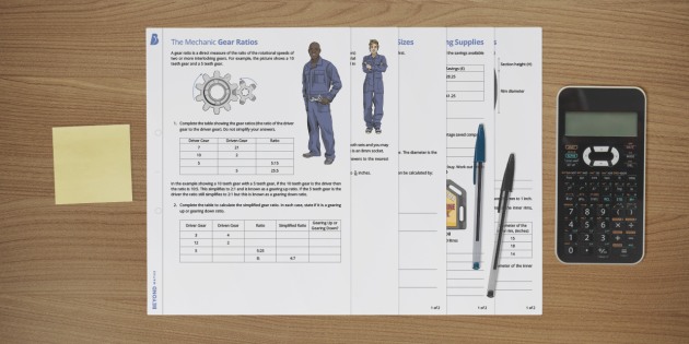 Real World Maths Worksheets: Vehicle Maintenance | Beyond