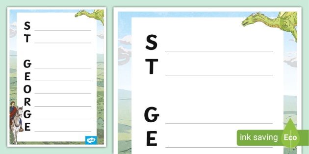 St. George Acrostic Poem (teacher made)
