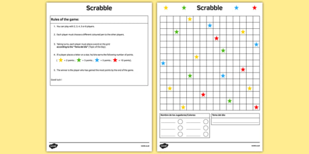 Scrabble Spanish Board Game (teacher made)