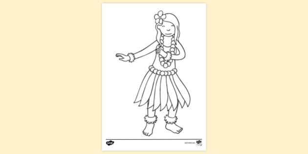 FREE! - Hula Girl Colouring | Colouring Sheets