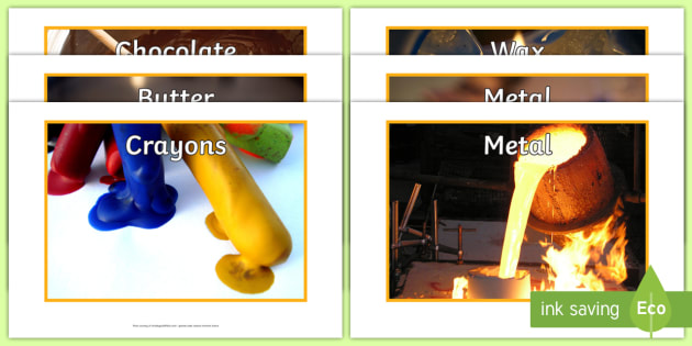 Melting Materials Display Photos (teacher made)