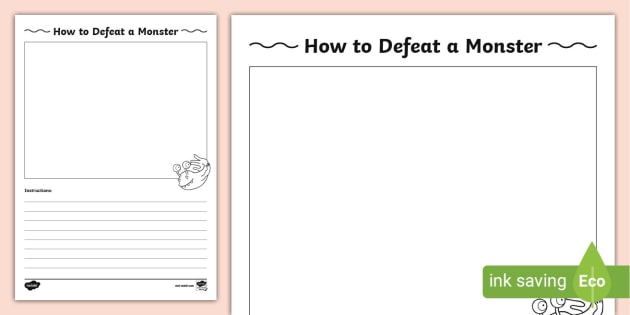 How to Defeat a Monster Writing Frame (teacher made)