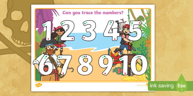 Pirate Themed Number Formation 1-10 Worksheet / Worksheet