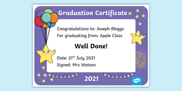 EYFS Graduation Certificate