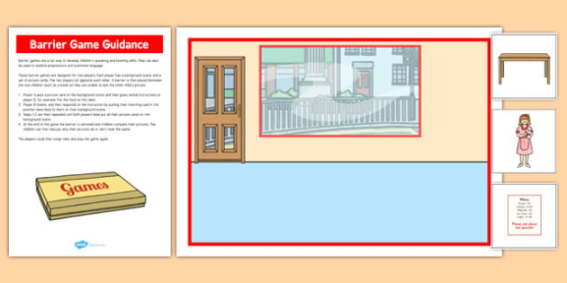 At The Cafe Barrier Game (teacher made)