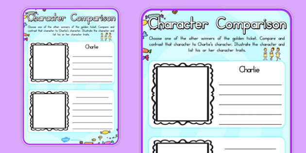 FREE! - Character Comparison to Support Teaching on Charlie and the ...