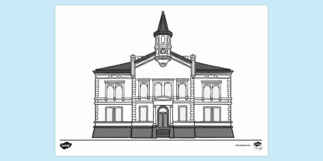FREE! - Town Hall Colouring | Colouring Sheets