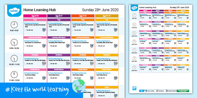 FREE! - Home Learning Hub Daily Plan Sunday 27th June