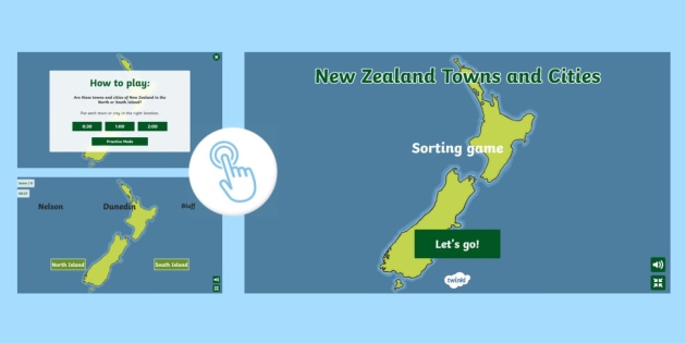 New Zealand Towns and Cities Sorting Game (Teacher-Made)