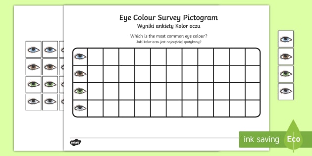 Eye Colour Survery Pictogram English/Polish - Eye Colour Survey Pictogram